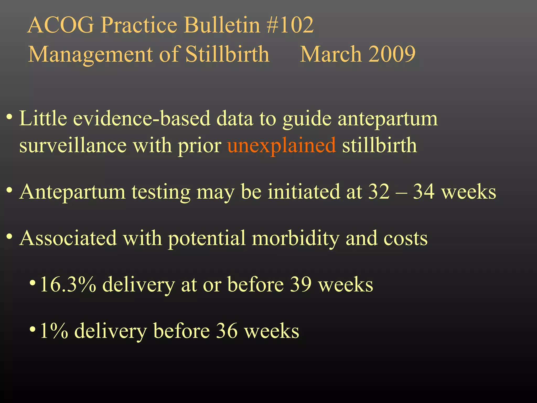 Stillbirth | PPT