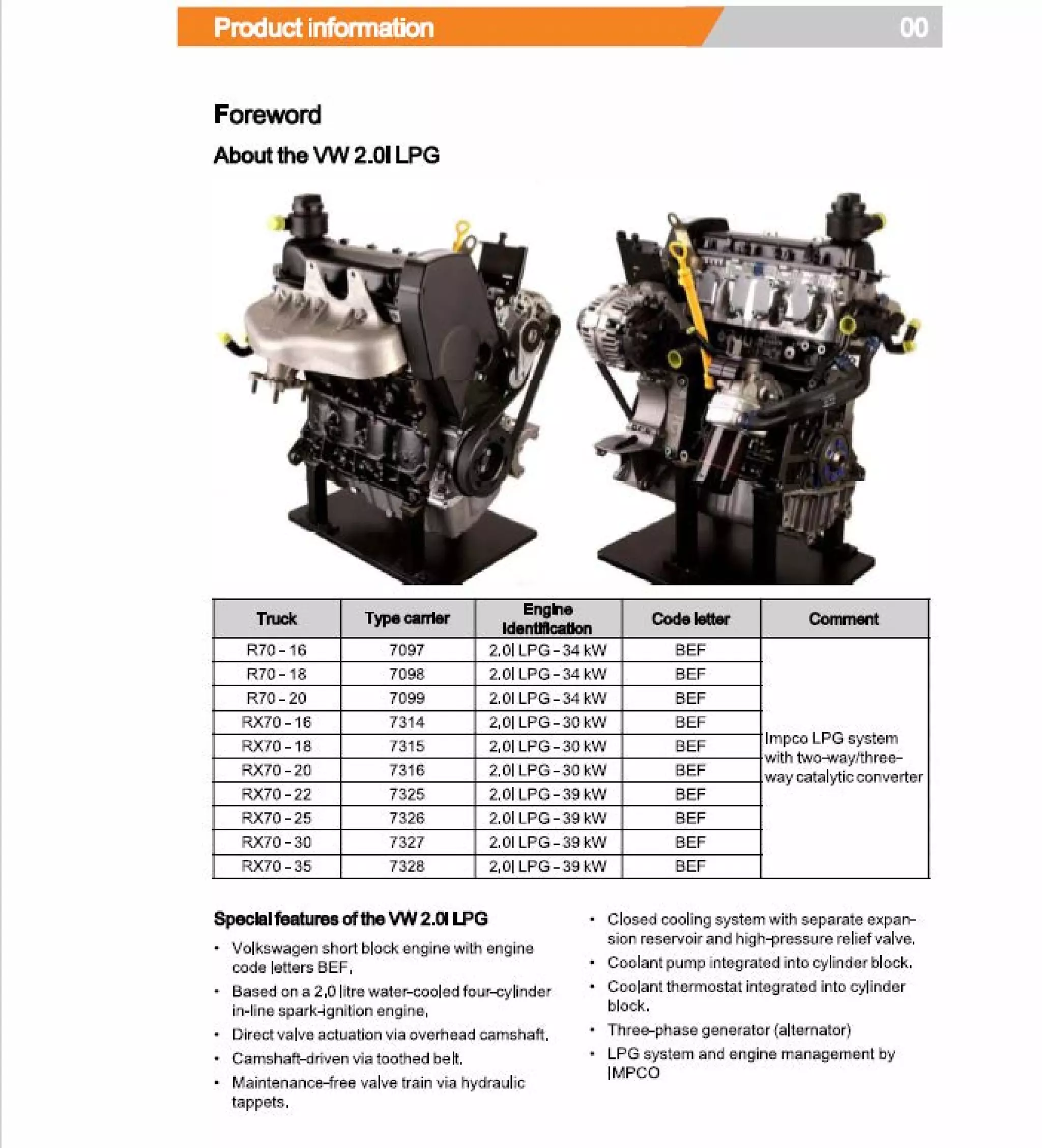 Still engine vw 2.0i spi (bef) with impco lpg system repair manual | PDF