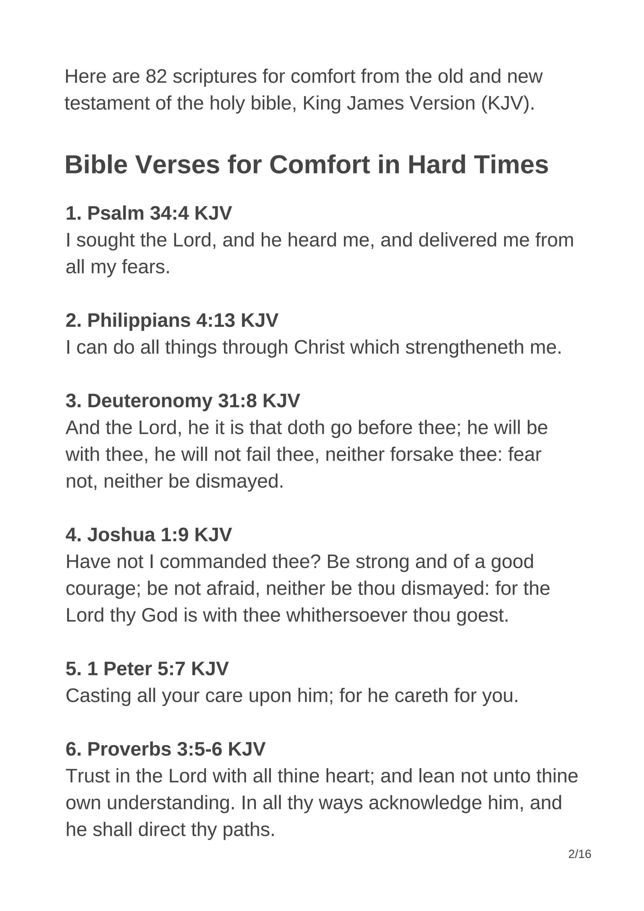 80+ Best Bible Verses for Comfort | PDF