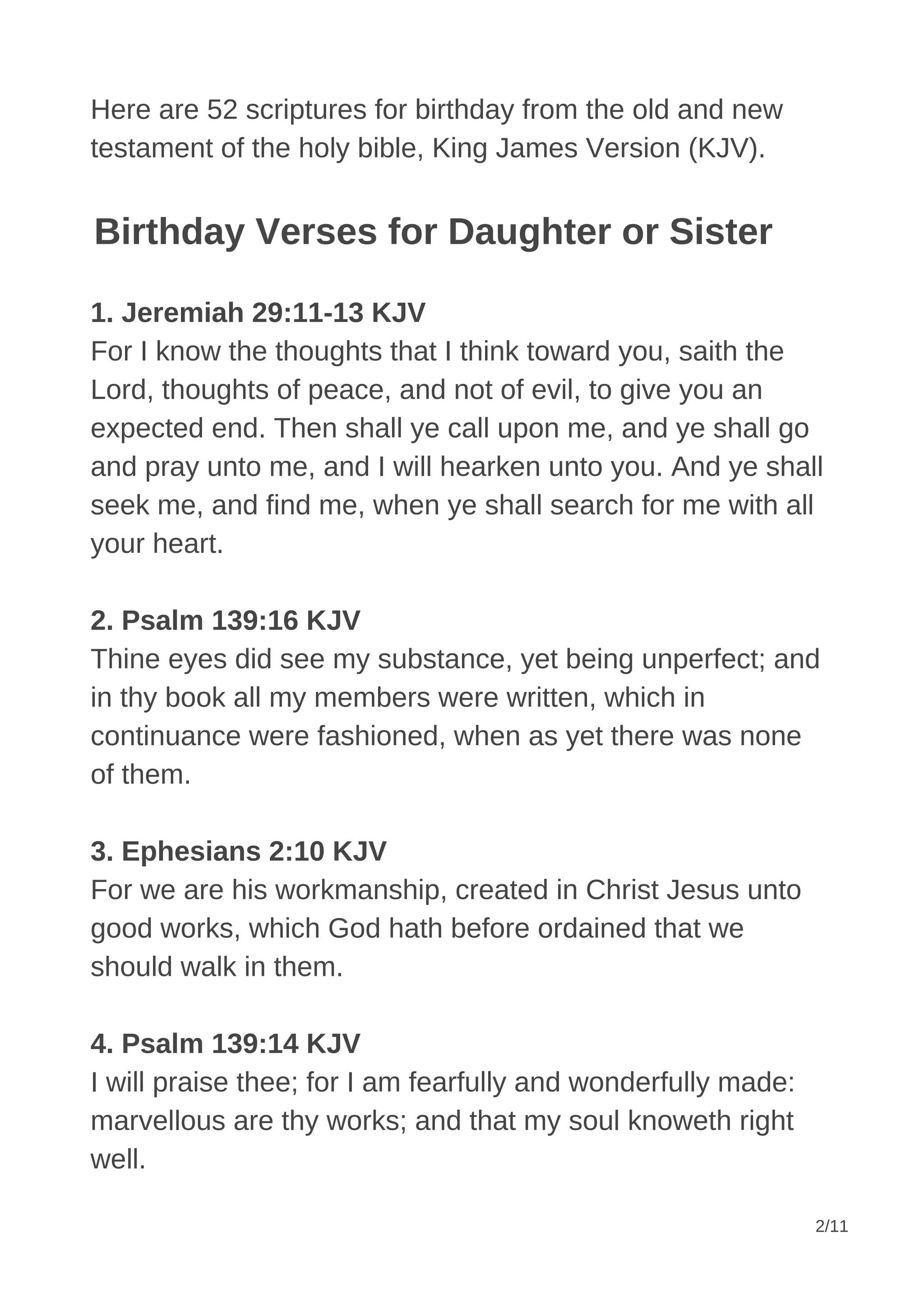50+ Best Bible Verses for Birthday | PDF