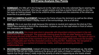 Still Frame Analysis of Schindler's List | PPTX