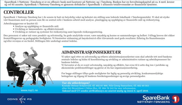 Ledig stilling Controller og adm.sekretær | PPT