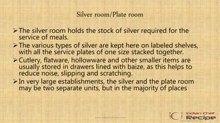 Still room, plate room, pantry room in hotel | PPTX