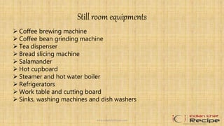 Still room, plate room, pantry room in hotel | PPTX