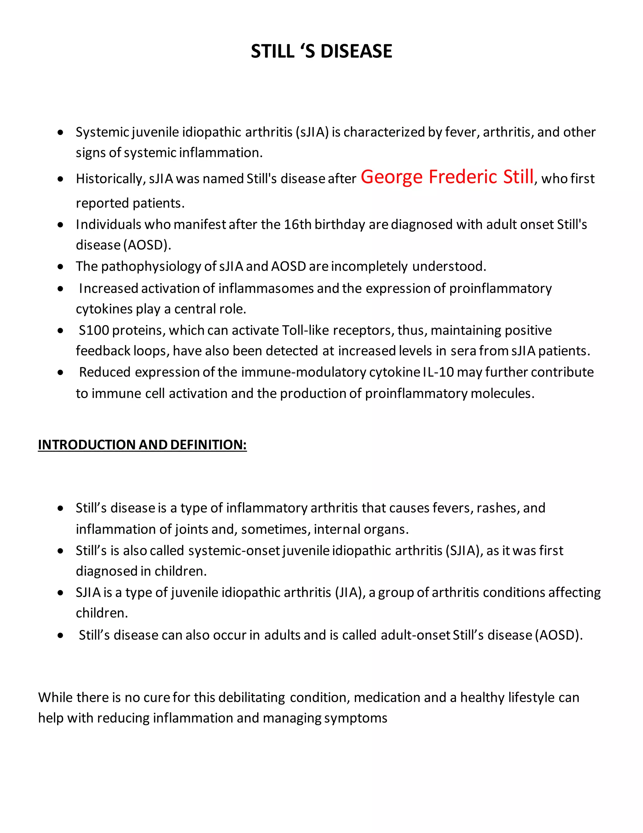 Still's disease class 1 | DOCX