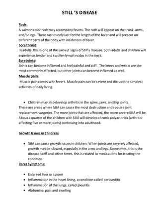 Still's disease class 1 | DOCX