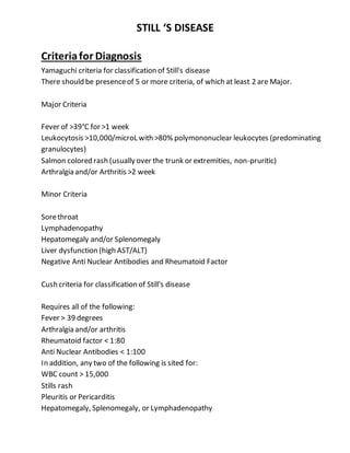 Still's disease class 1 | DOCX