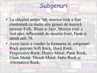Stilul de muzică rock, heavy metal, rock | PPTX