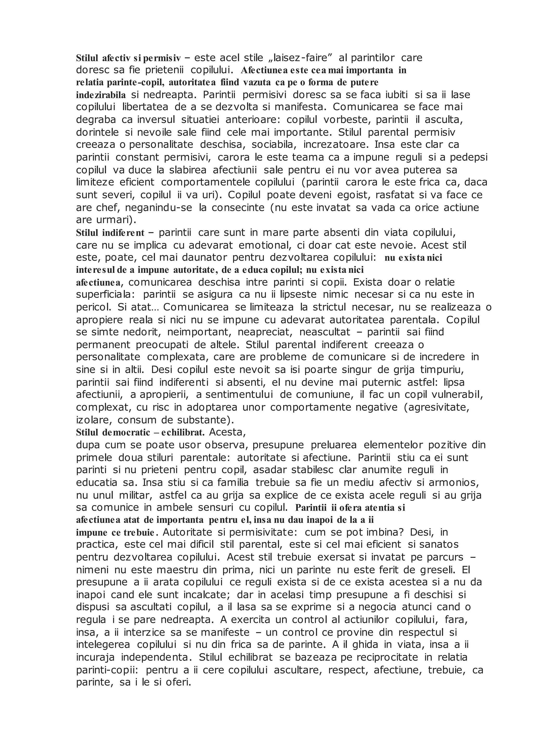 Stiluri parentale | DOCX