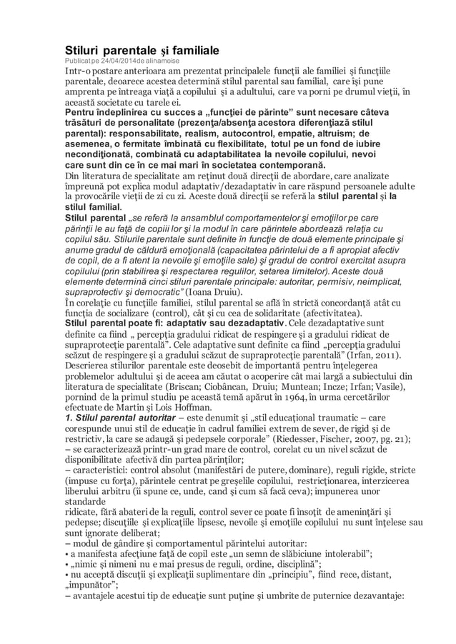 Stiluri parentale | DOCX