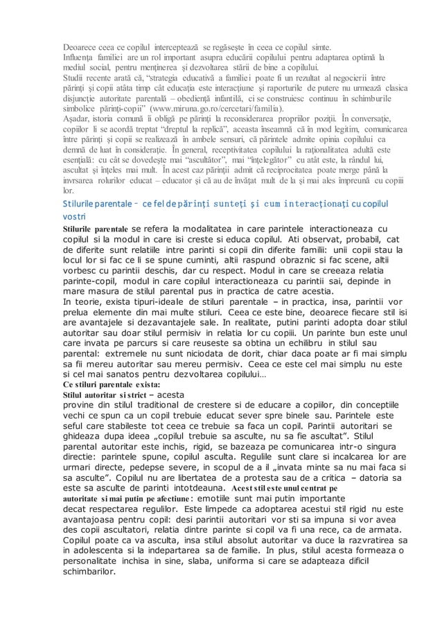 Stiluri parentale | DOCX