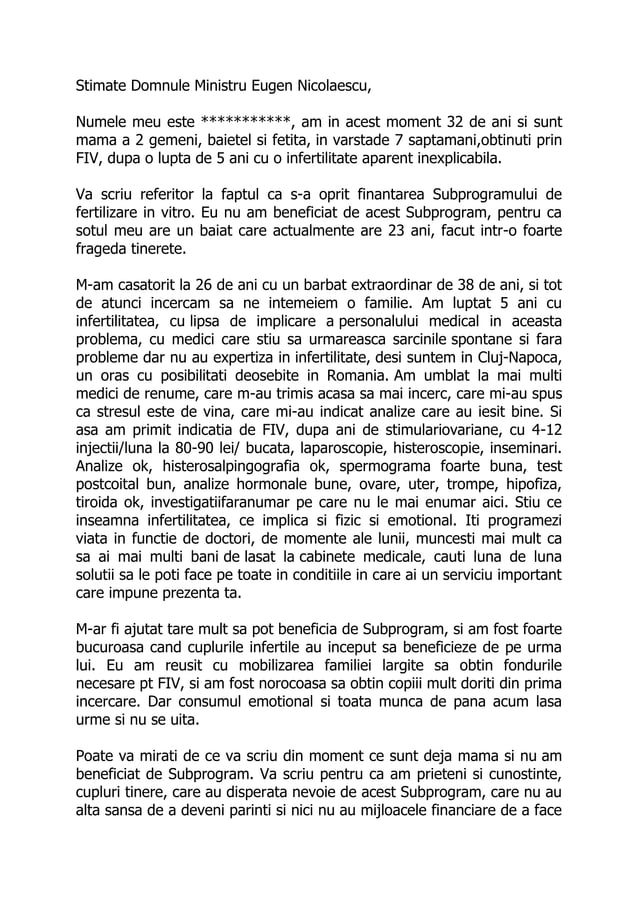 Stimate domnule ministru eugen nicolaescu | PDF