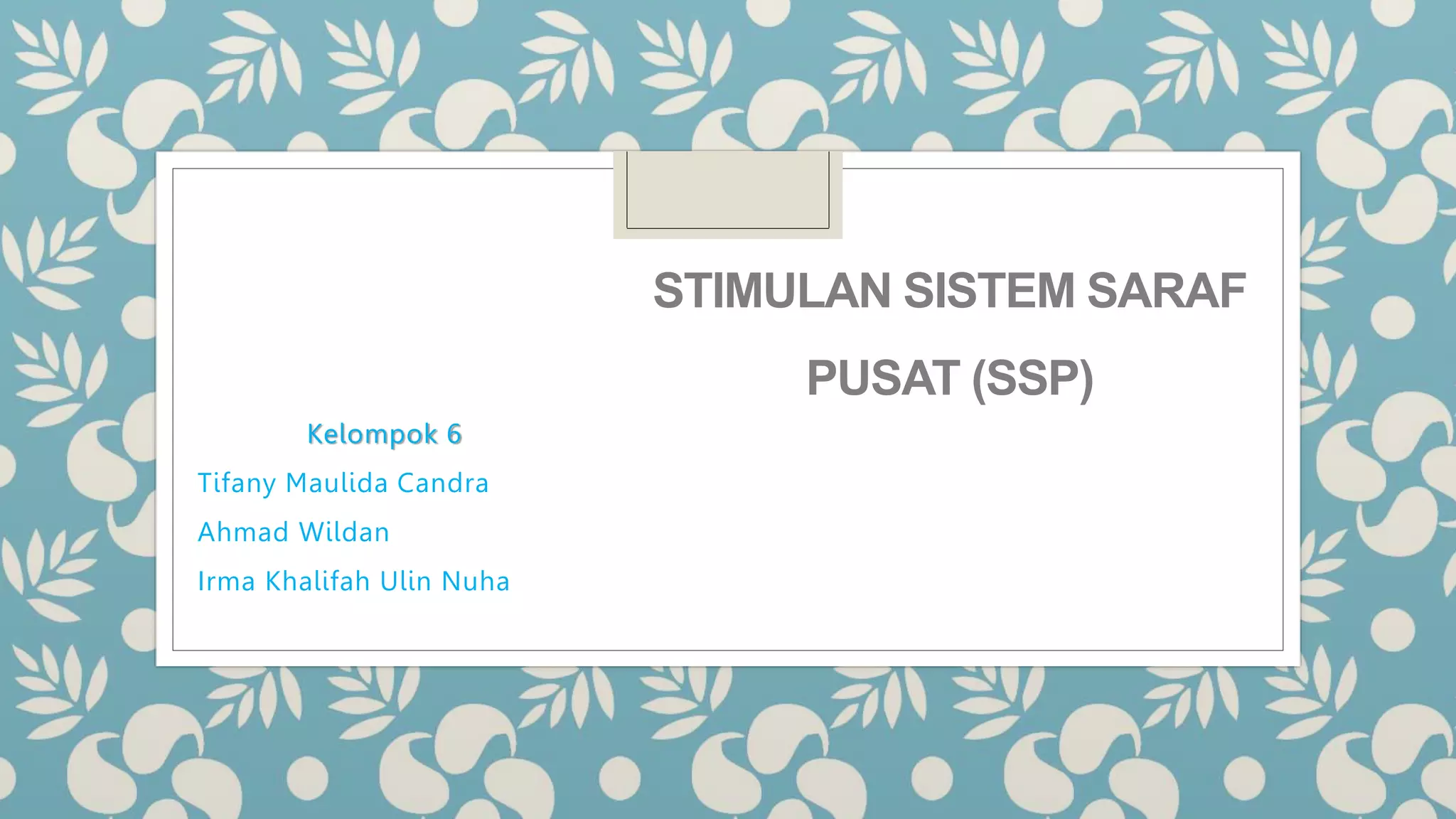Stimulan sistem saraf pusat (ssp) | PPTX