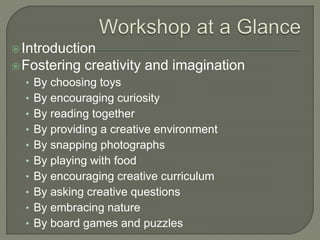 Stimulating creativity in children presentation | PPTX