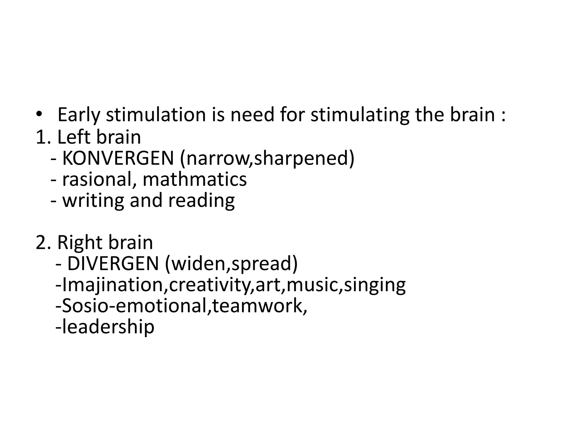 Stimulation of children development | PPTX