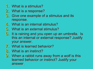 Stimulus Response Examples
