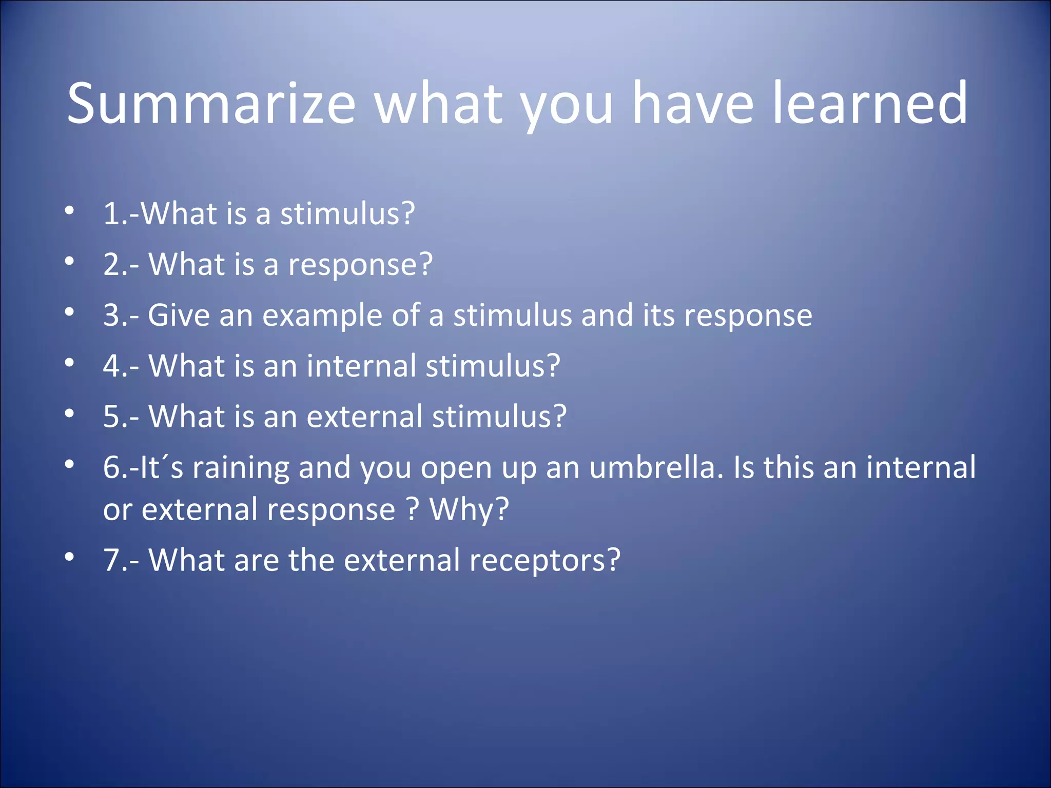 Stimulus and response | PPT