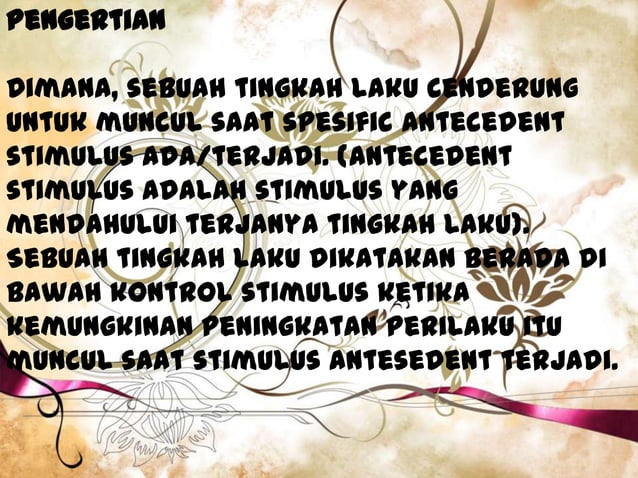 Stimulus kontrol | PPT