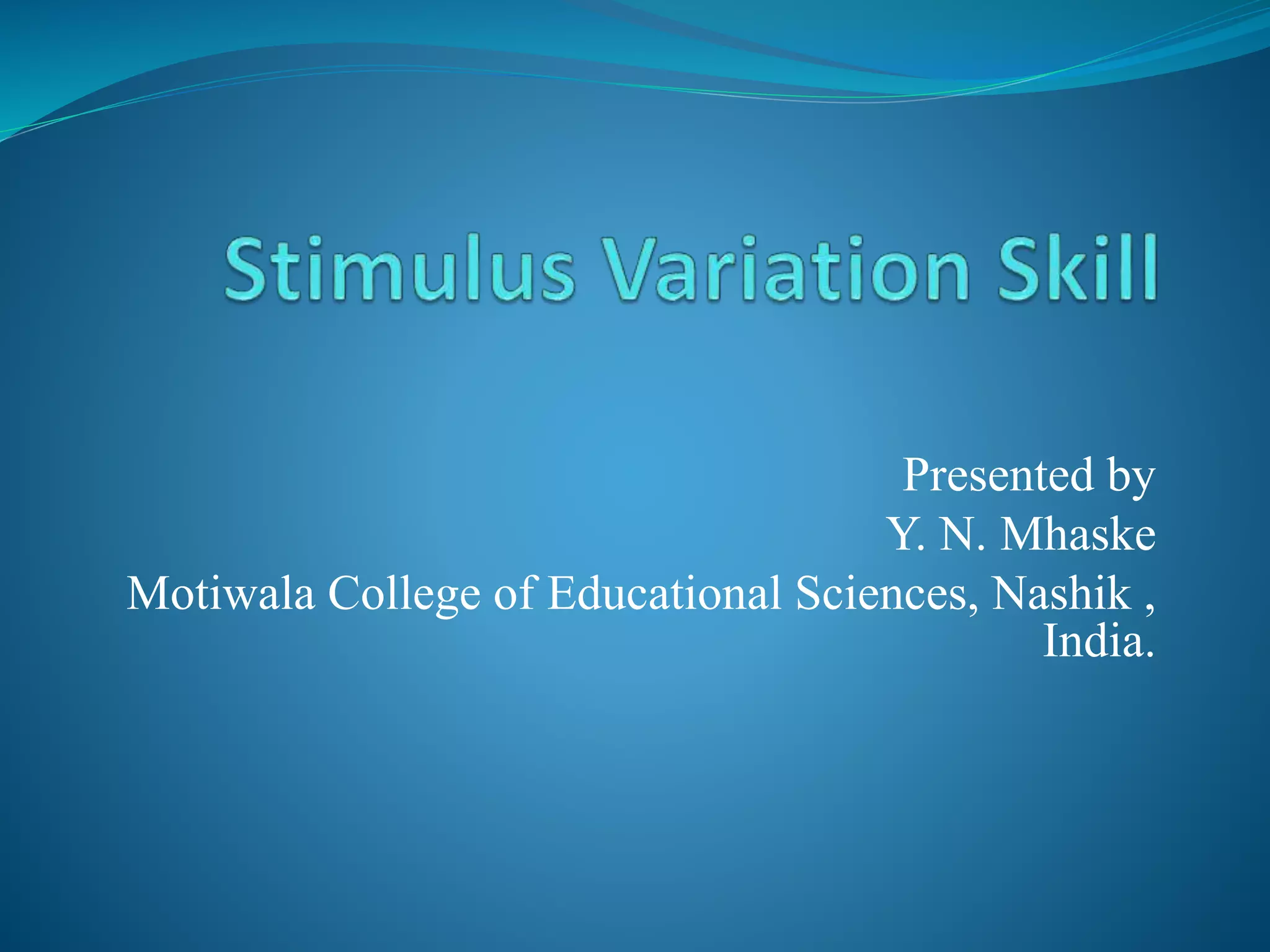 Stimulus variation skill | PPTX