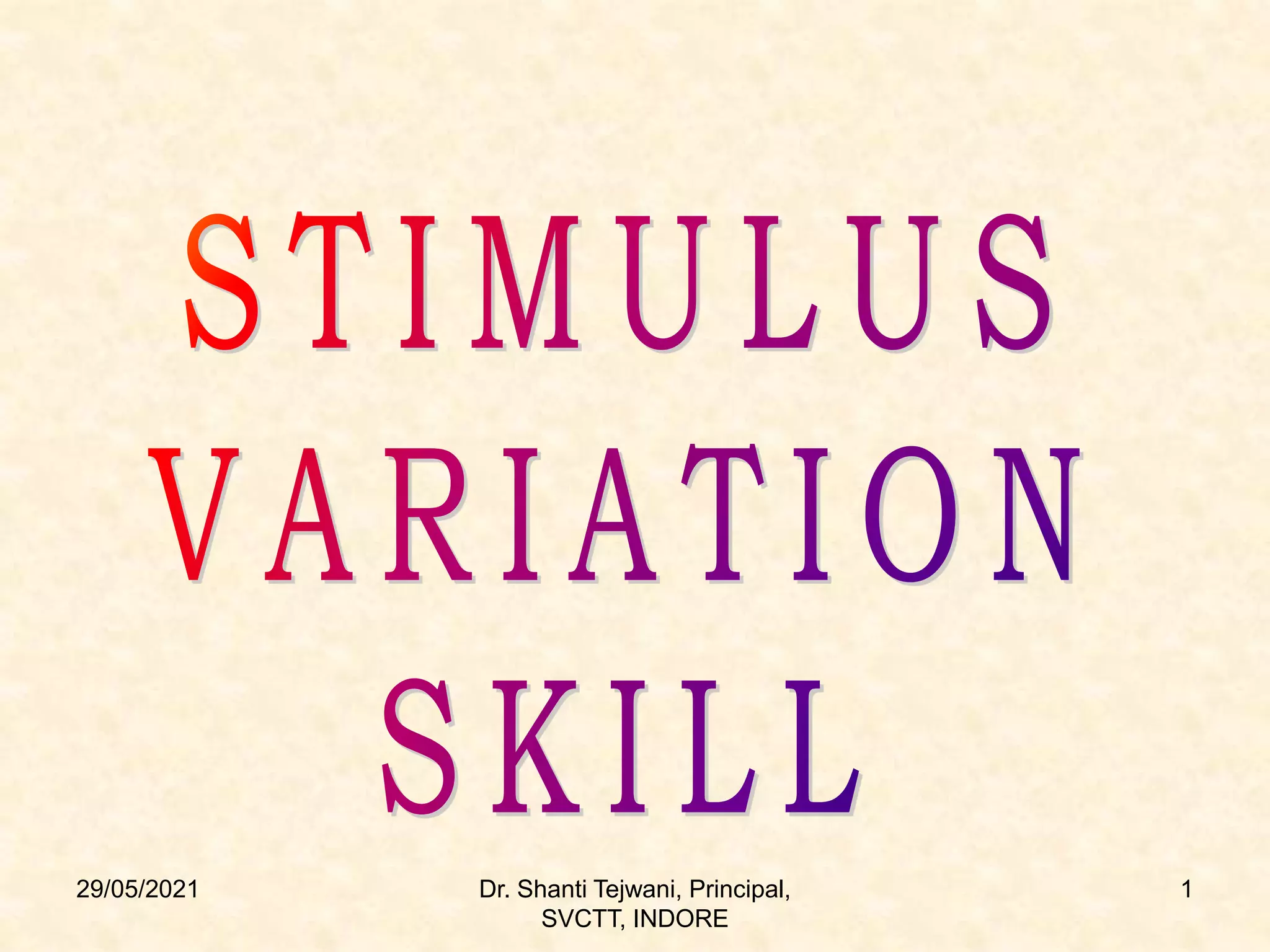 Stimulus variation skill | PDF
