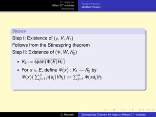 Stinespring’s theorem for maps on hilbert c star modules | PPT