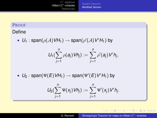Stinespring’s theorem for maps on hilbert c star modules | PPT