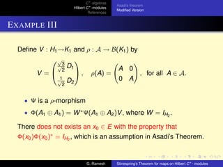Stinespring’s theorem for maps on hilbert c star modules | PPT