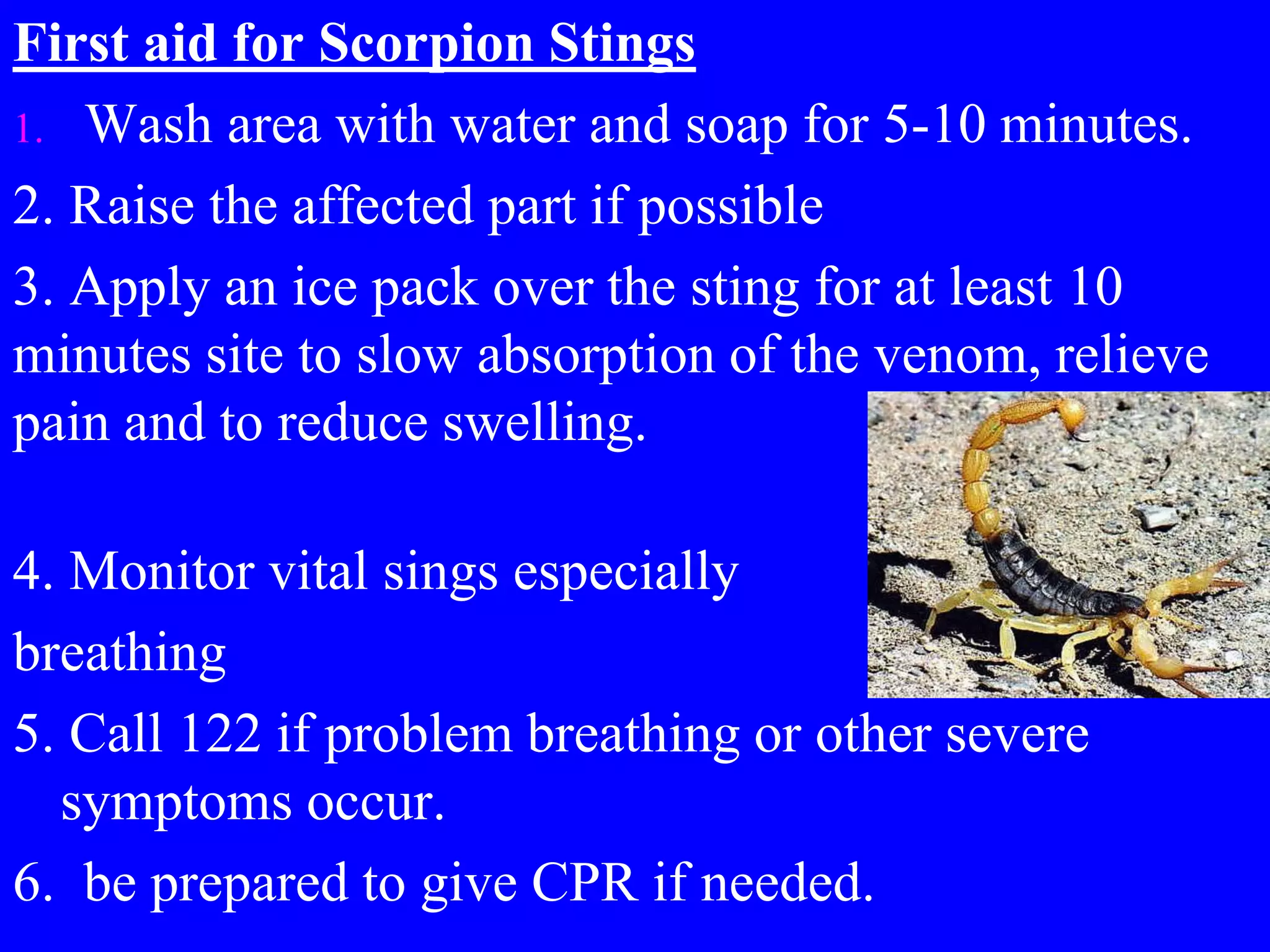First Aid for Sting and bites | PPT