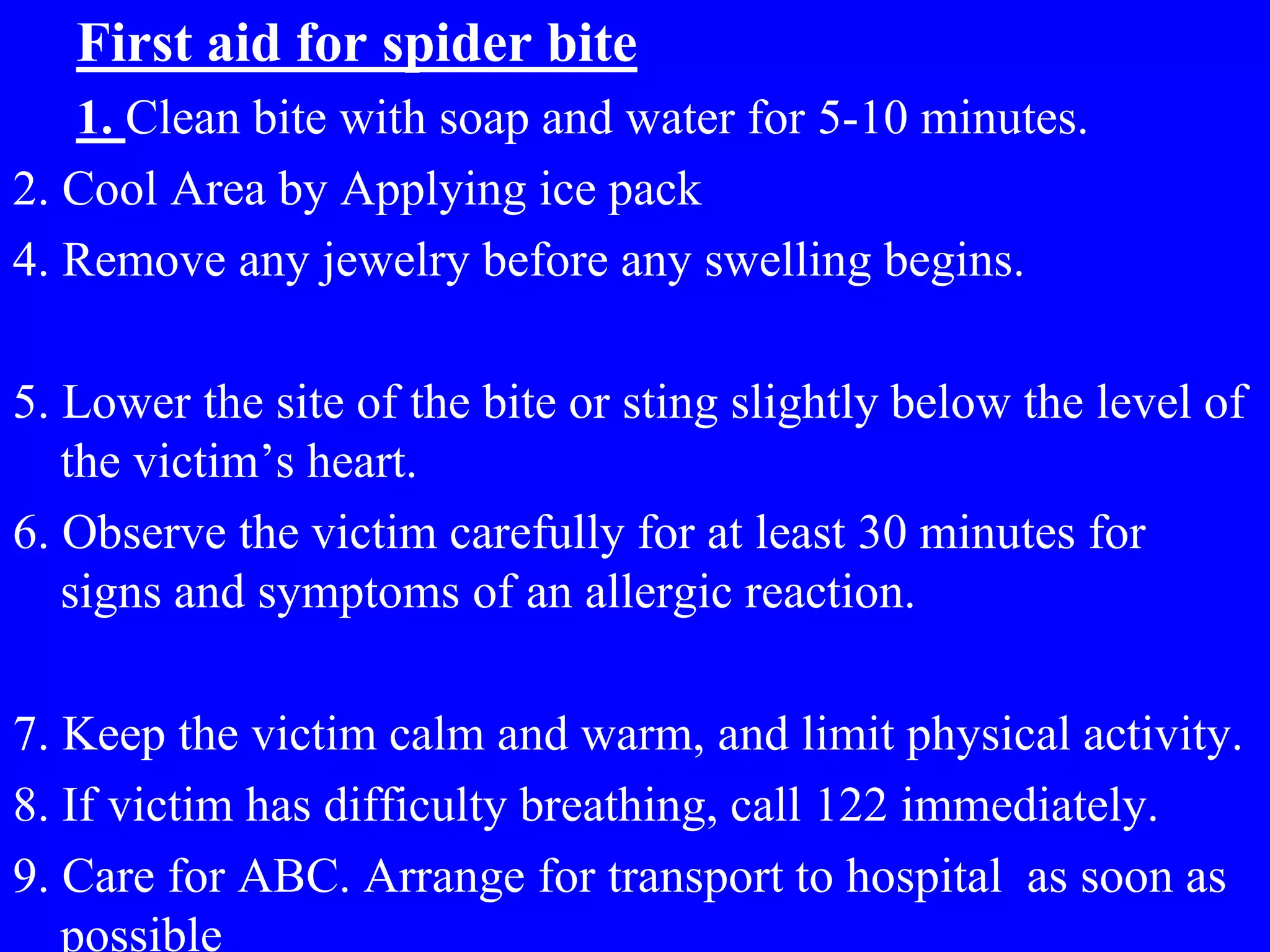 First Aid for Sting and bites | PPT