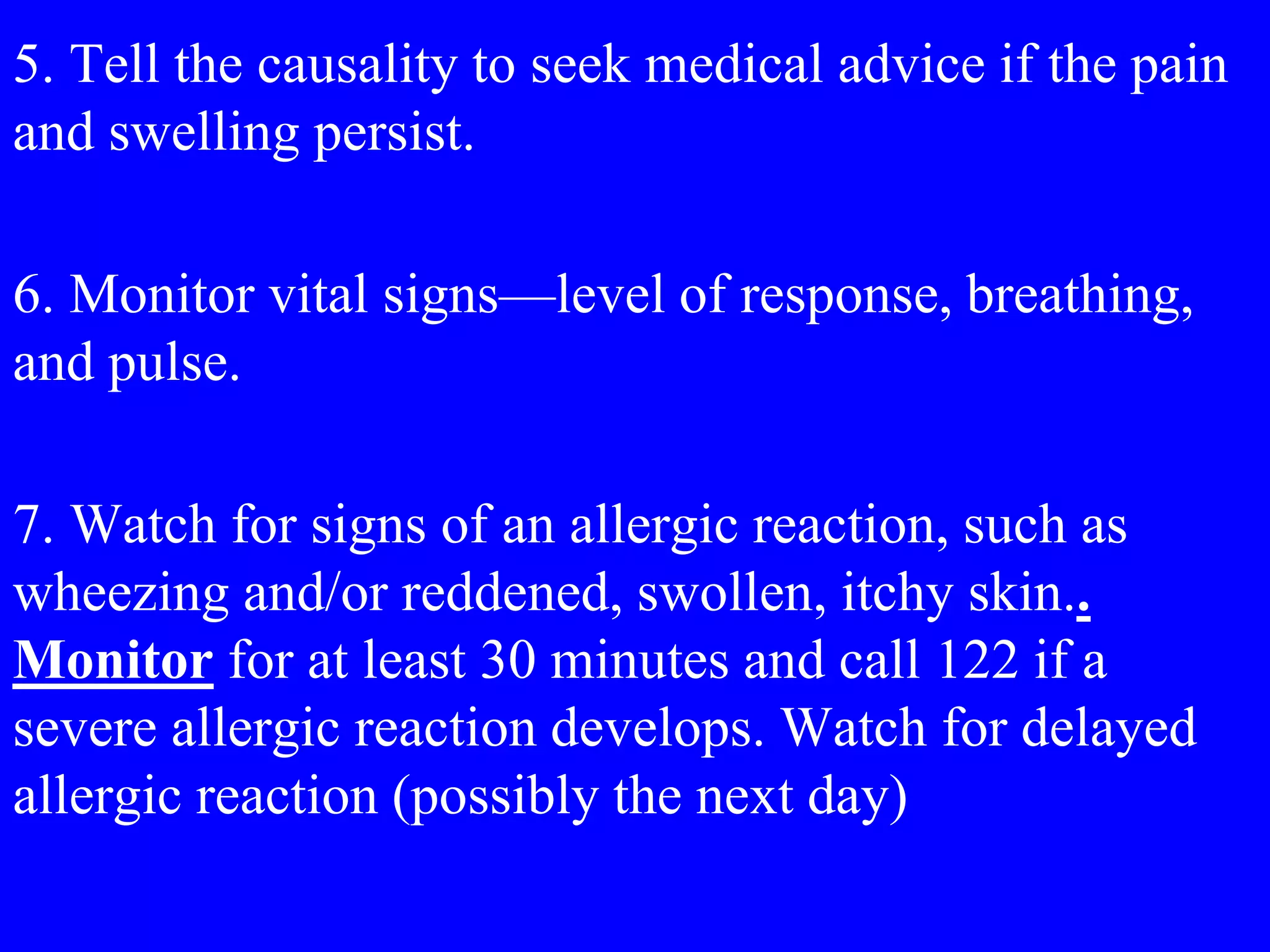 First Aid for Sting and bites | PPT