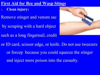 First Aid for Sting and bites PPT