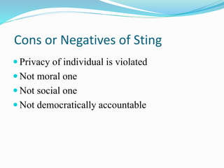 Sting Operation and Investigation slideshare | PPTX