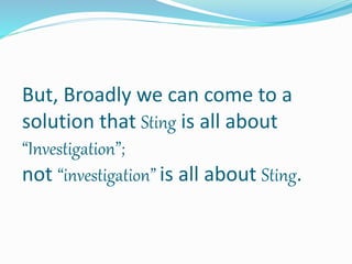 Sting Operation and Investigation slideshare | PPTX