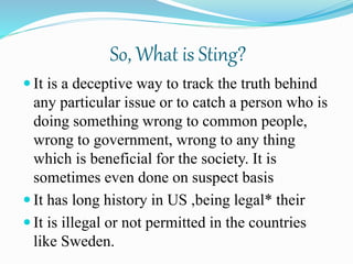 Sting Operation and Investigation slideshare | PPT
