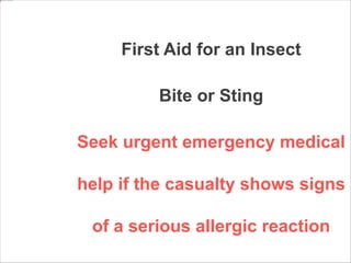 STINGS AND BITES.pptx | First Aid | Injuries