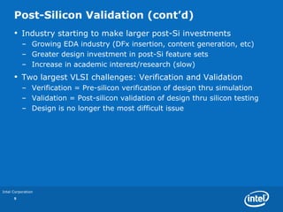 Pre-Si Verification for Post-Si Validation | PPT