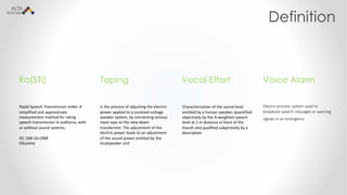 Speech Transmission Index STI - Definition, Prediction and Measurement ...