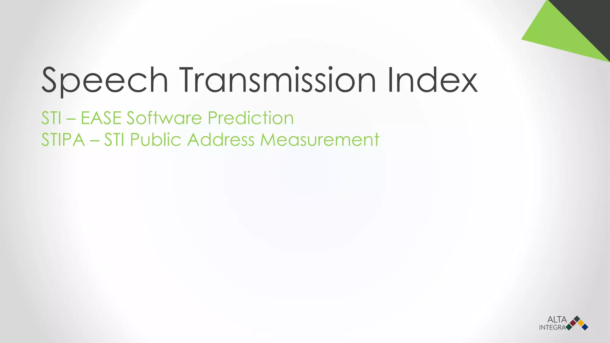 Speech Transmission Index STI - Definition, Prediction and Measurement | PDF | Digital Audio ...