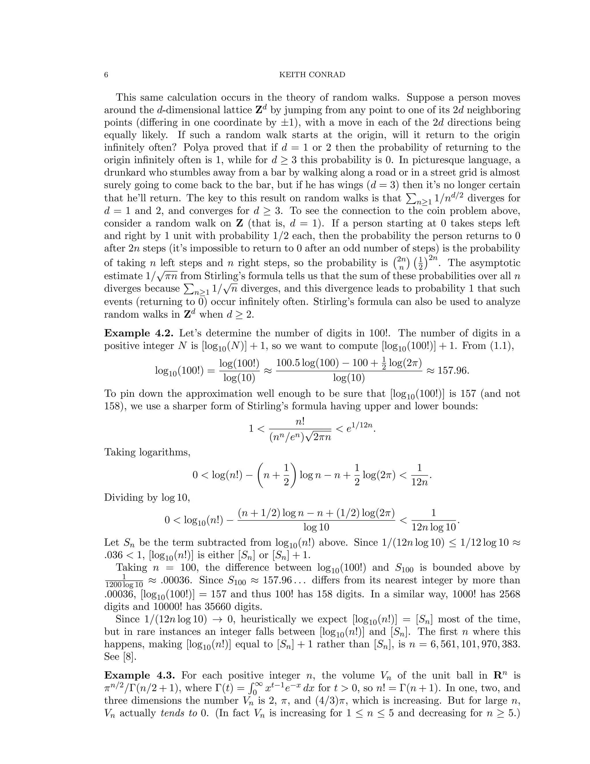 Stirling theorem | PDF