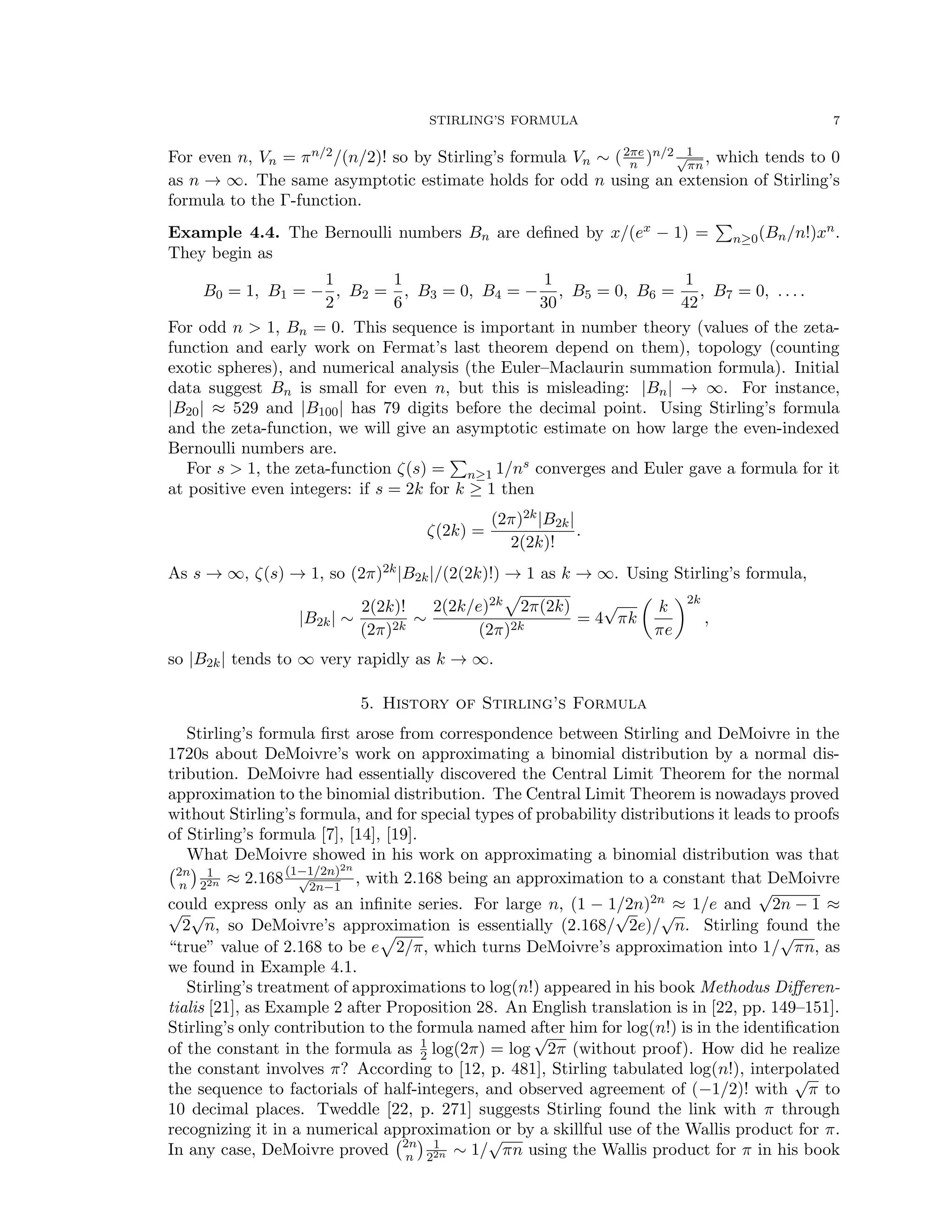 Stirling theorem | PDF