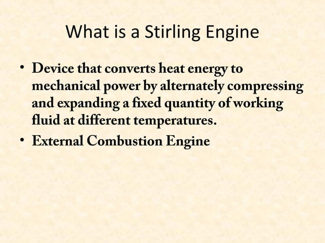 Stirling cycle & its applications | PPT | Physics | Science