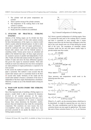 Stirling engine performance prediction using schmidt | PDF