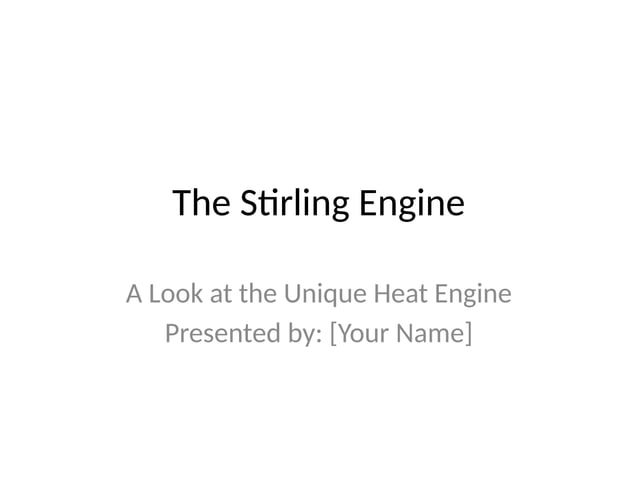 dasar-dasar mesin stirling termodinamika | PPT