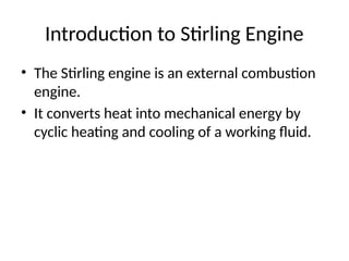 dasar-dasar mesin stirling termodinamika | PPTX