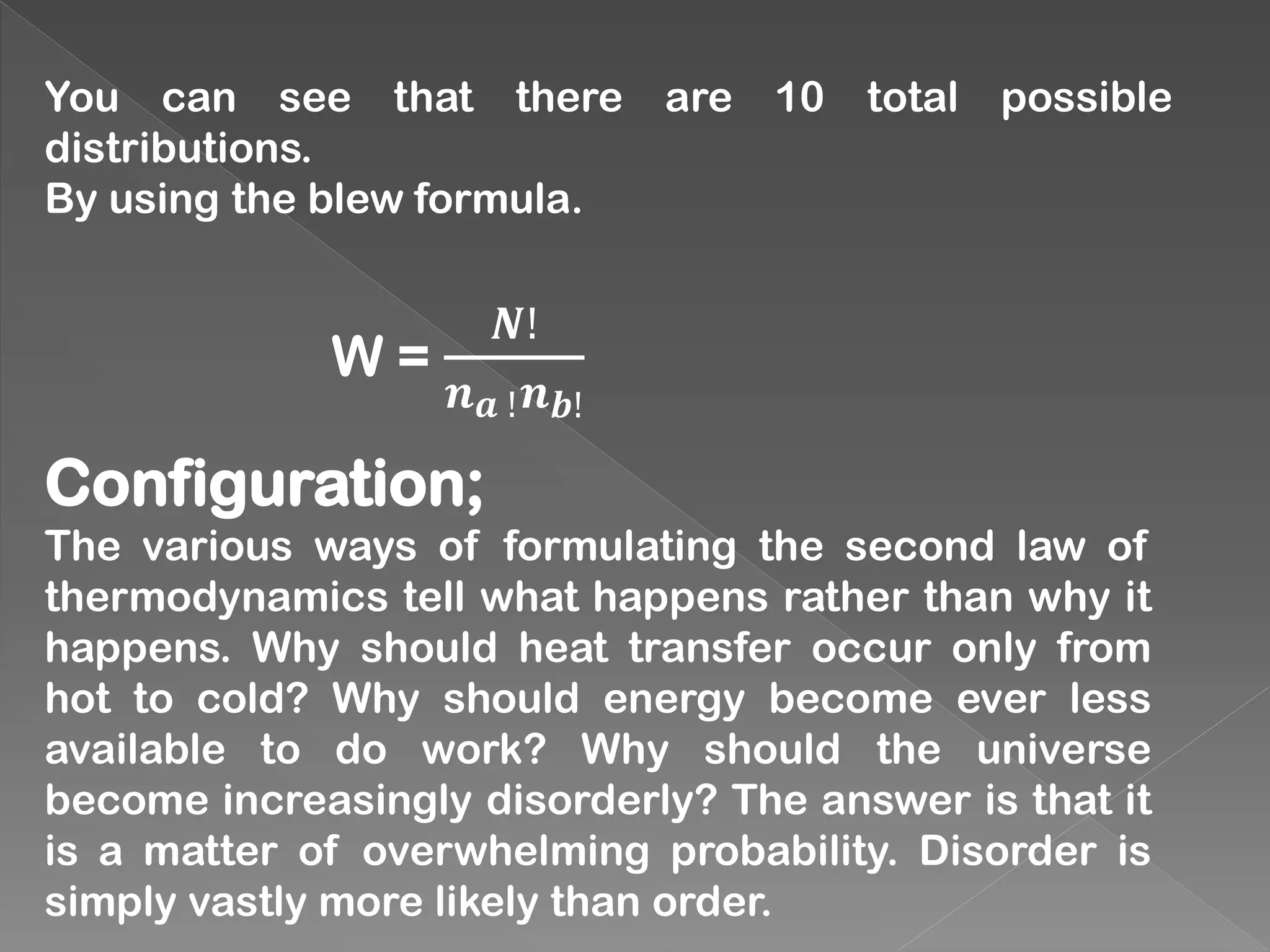 Stirling's approximation & microstate and configuration | PPT