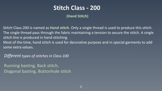 Textile & garments (2) -Different types of Stitches | PPTX