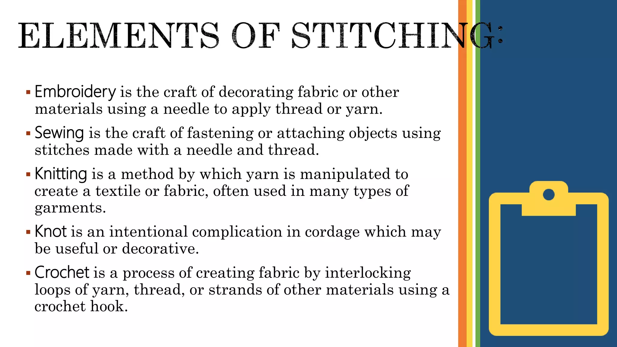EPP- Basic Stitches | PPTX