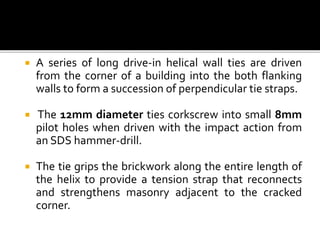 Stitching of wall corners and use of tie rods | PPTX