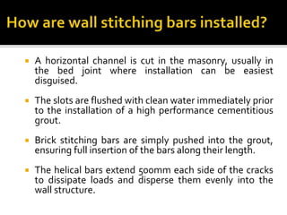 Stitching of wall corners and use of tie rods | PPTX