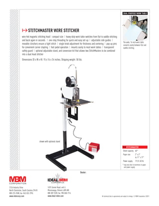 Stitchmaster wire stitcher | PDF